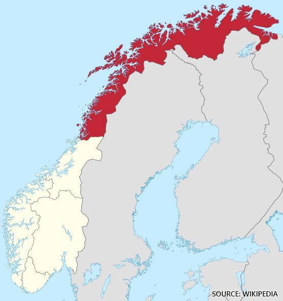 Nord-Norge Kart - Norge veikart - Detaljert kart med gater