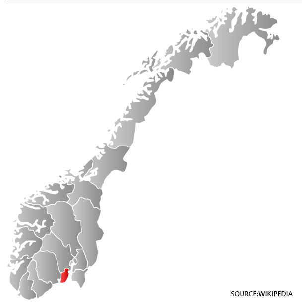 Vestfold Kart - Norge veikart - Detaljert kart med gater